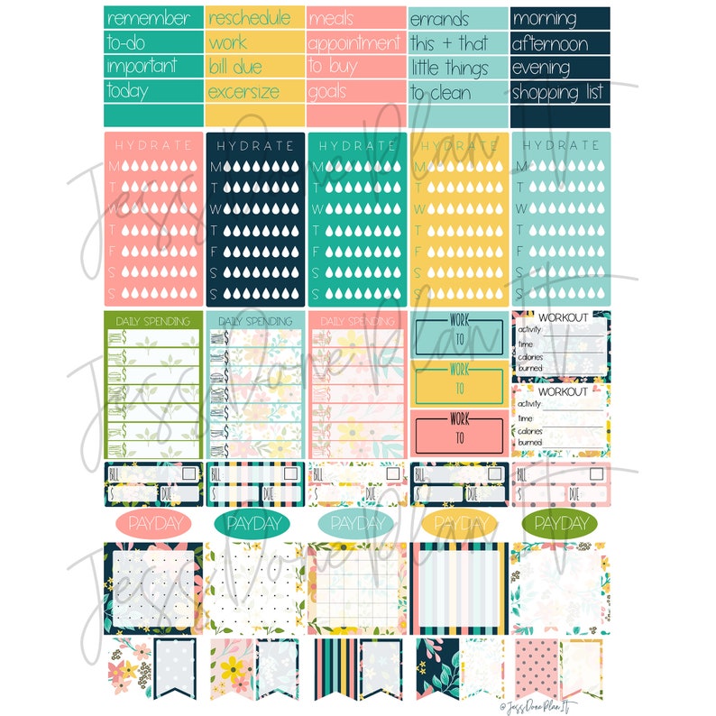 Spring Flowers Digital Sticker Pack | Summer Stickers | Planner ...