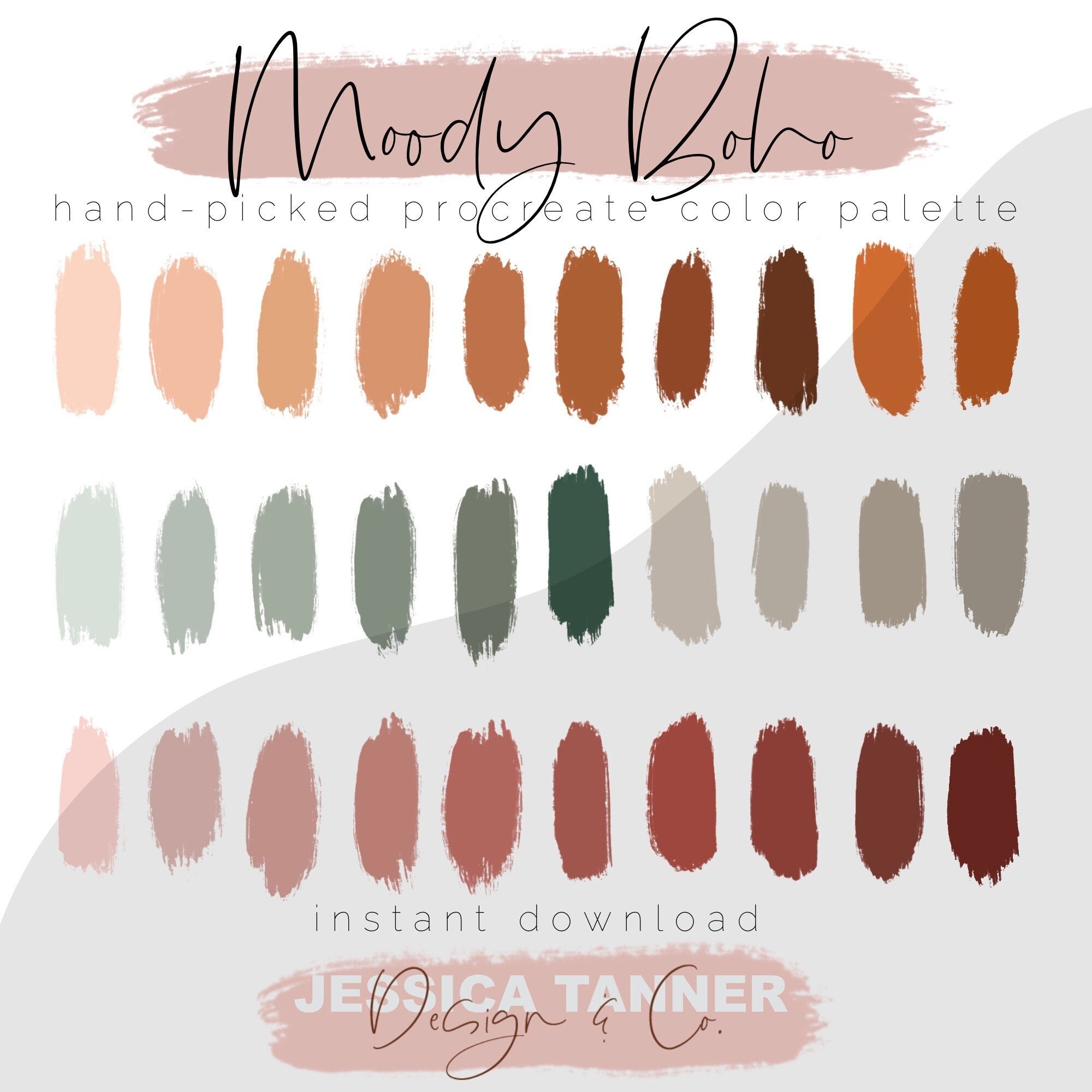 Procreate Palette | Handpicked Color Swatches | Moody Boho | iPad ...