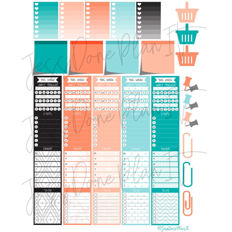 Beach Days Digital Planner Stickers | Costal Stickers | Beach Clipart ...