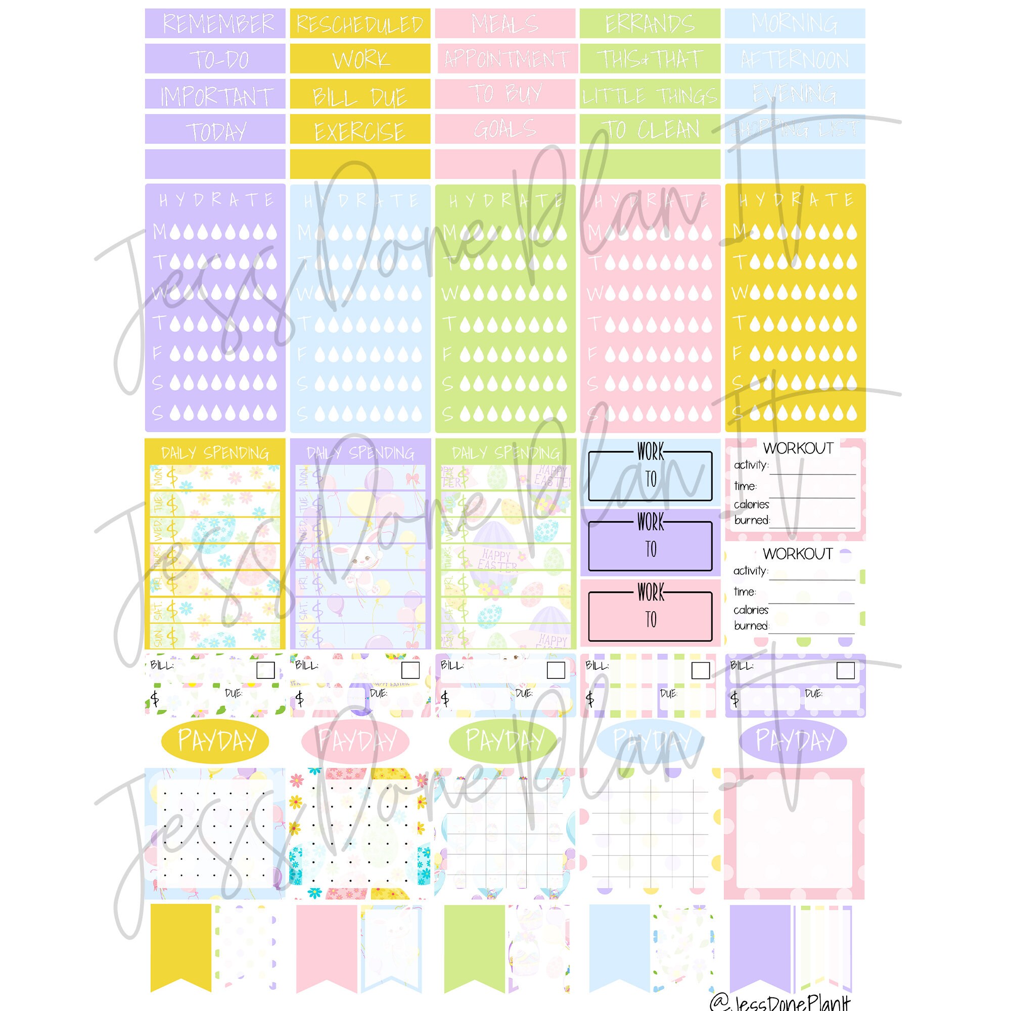 Easter Digital Planner Stickers Springs Stickers Planner Stickers ...