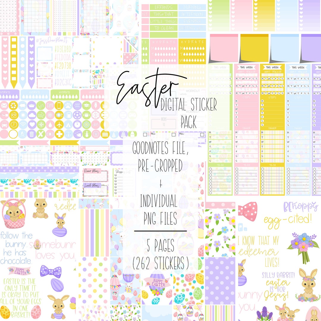 Easter Digital Planner Stickers | Springs Stickers | Planner Stickers ...