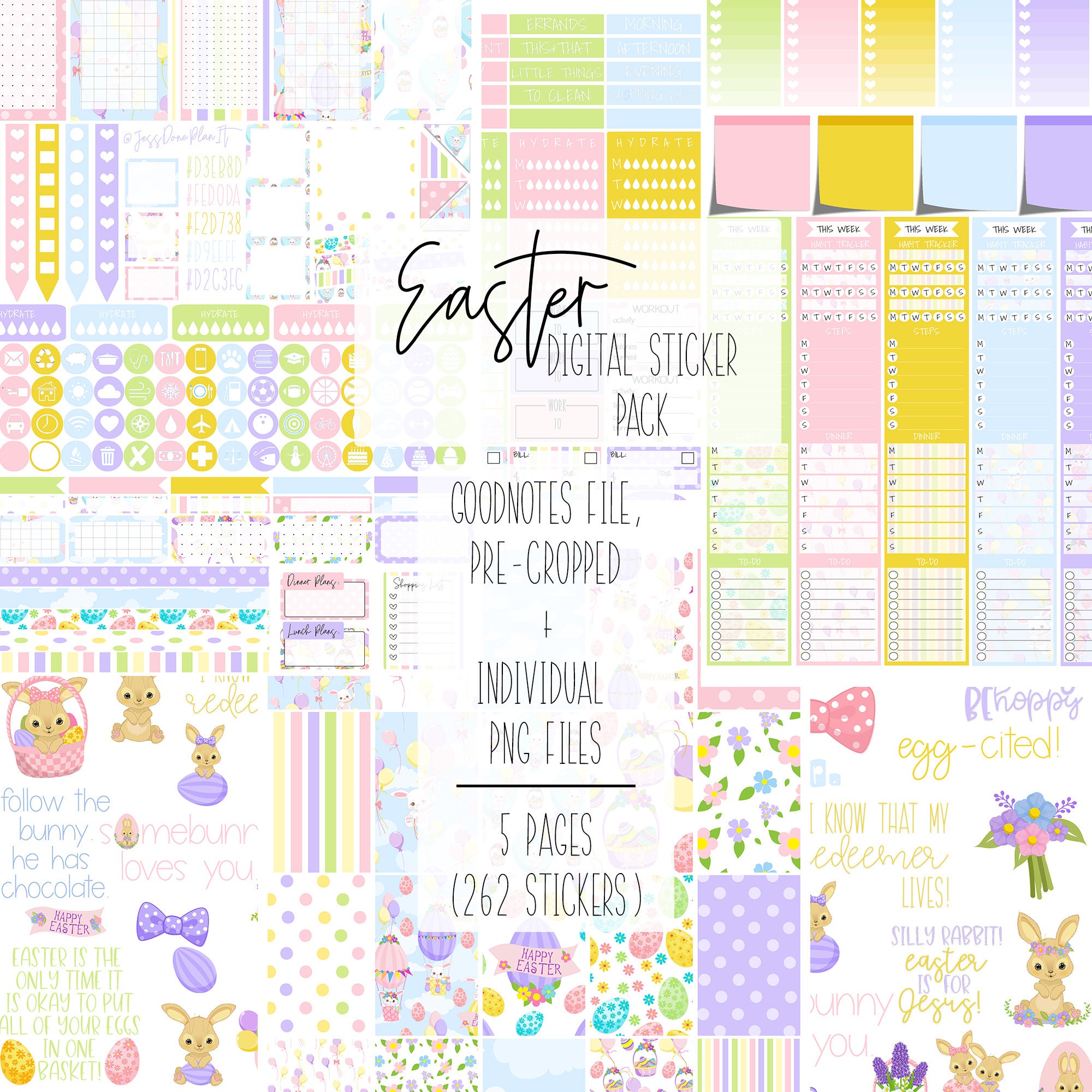 Easter Digital Planner Stickers | Springs Stickers | Planner Stickers ...