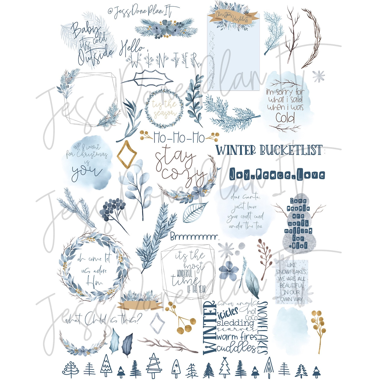 Winter Wonderland Digital Planner Stickers Winter Stickers | Etsy