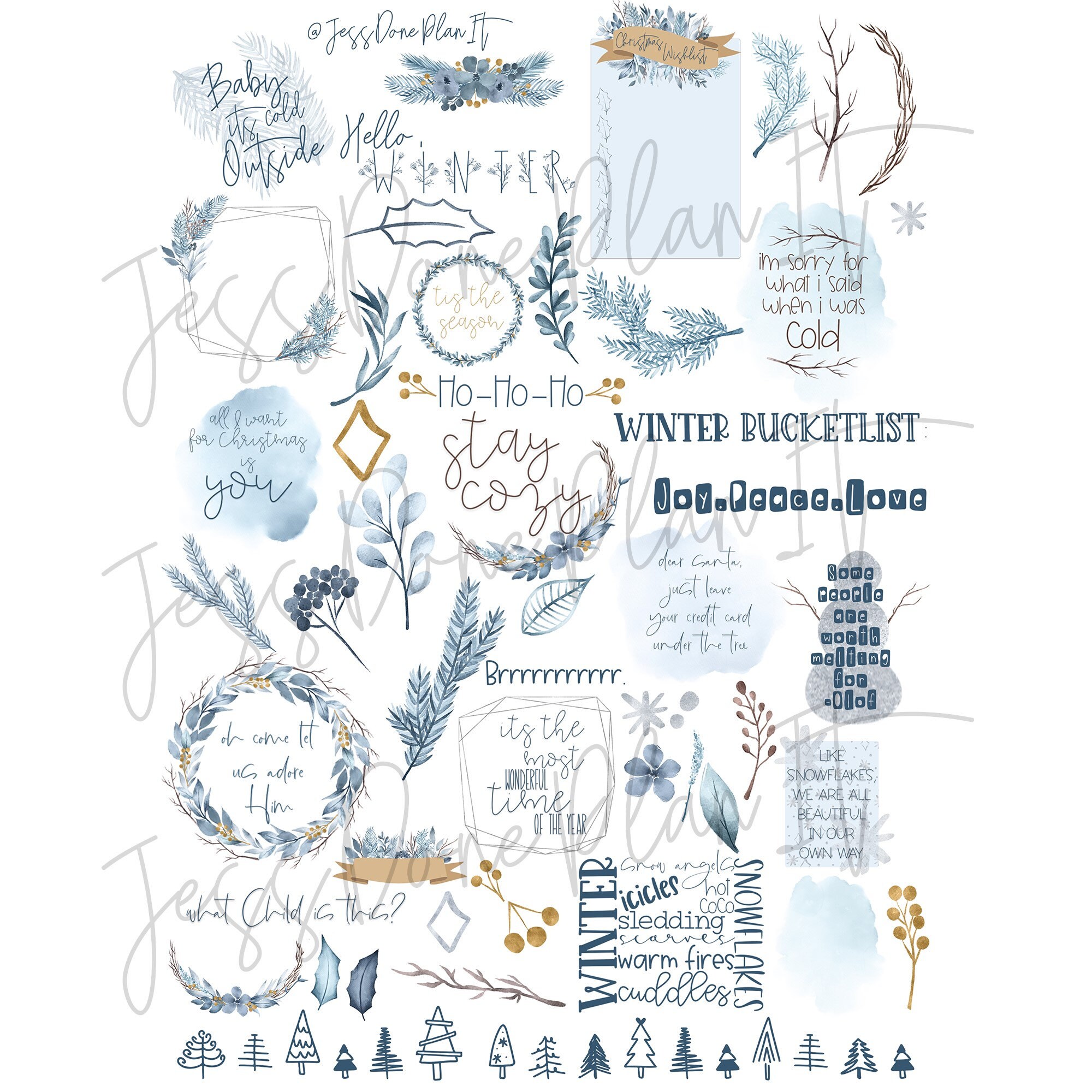 Winter Wonderland Digital Planner Stickers | Winter Stickers ...