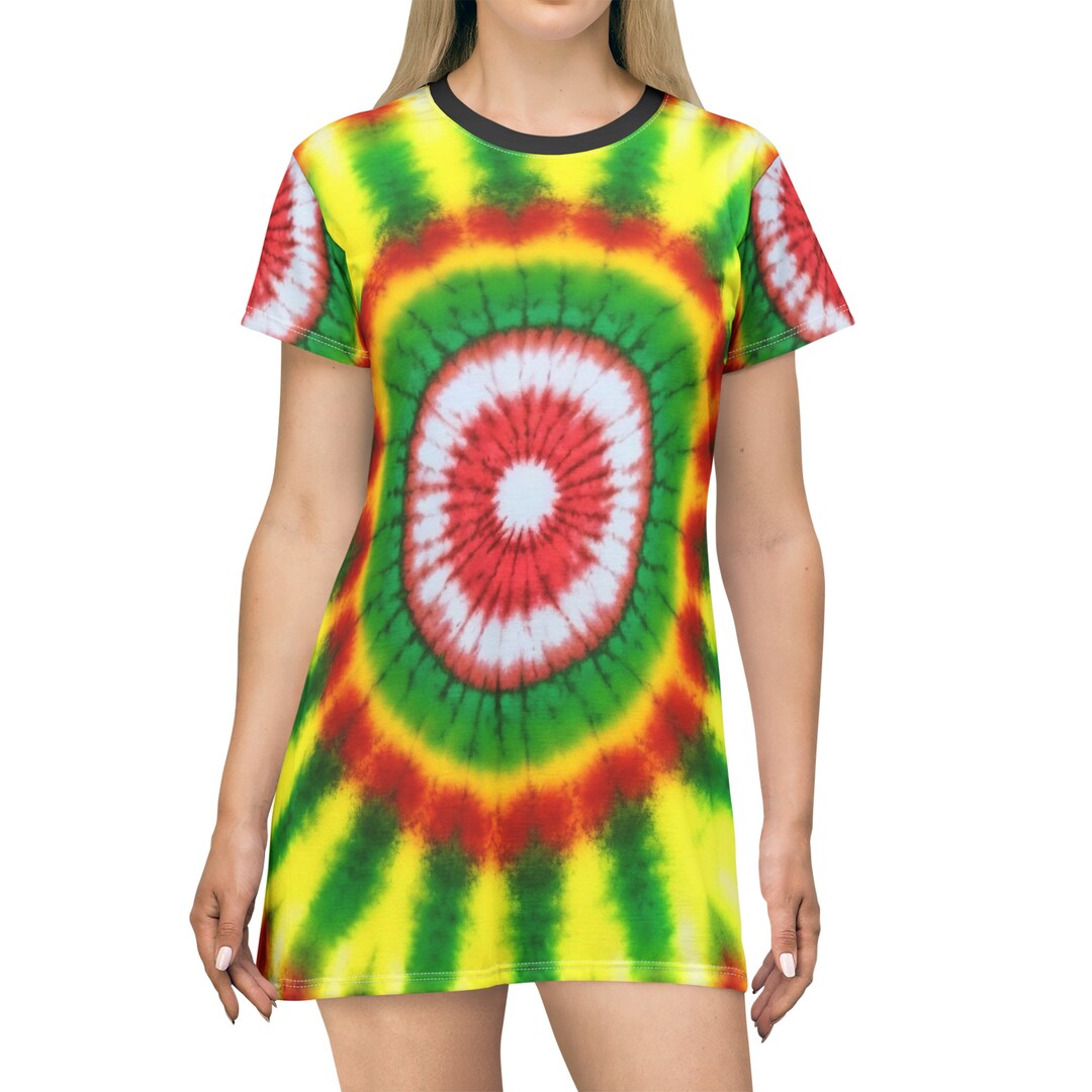 Rasta Tie Dye T-shirt Dress - Etsy