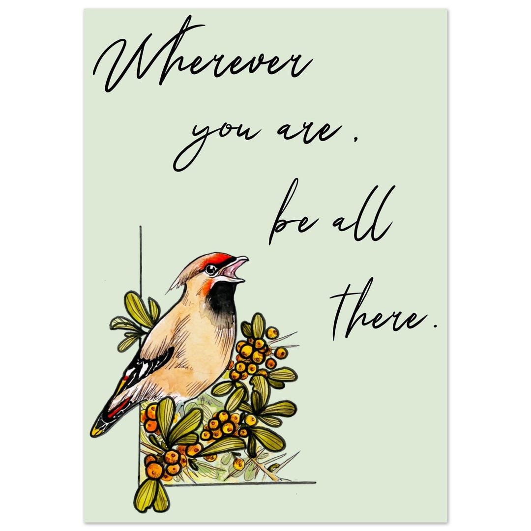 Vintage Bird Poster Mindfulness Poster - Etsy