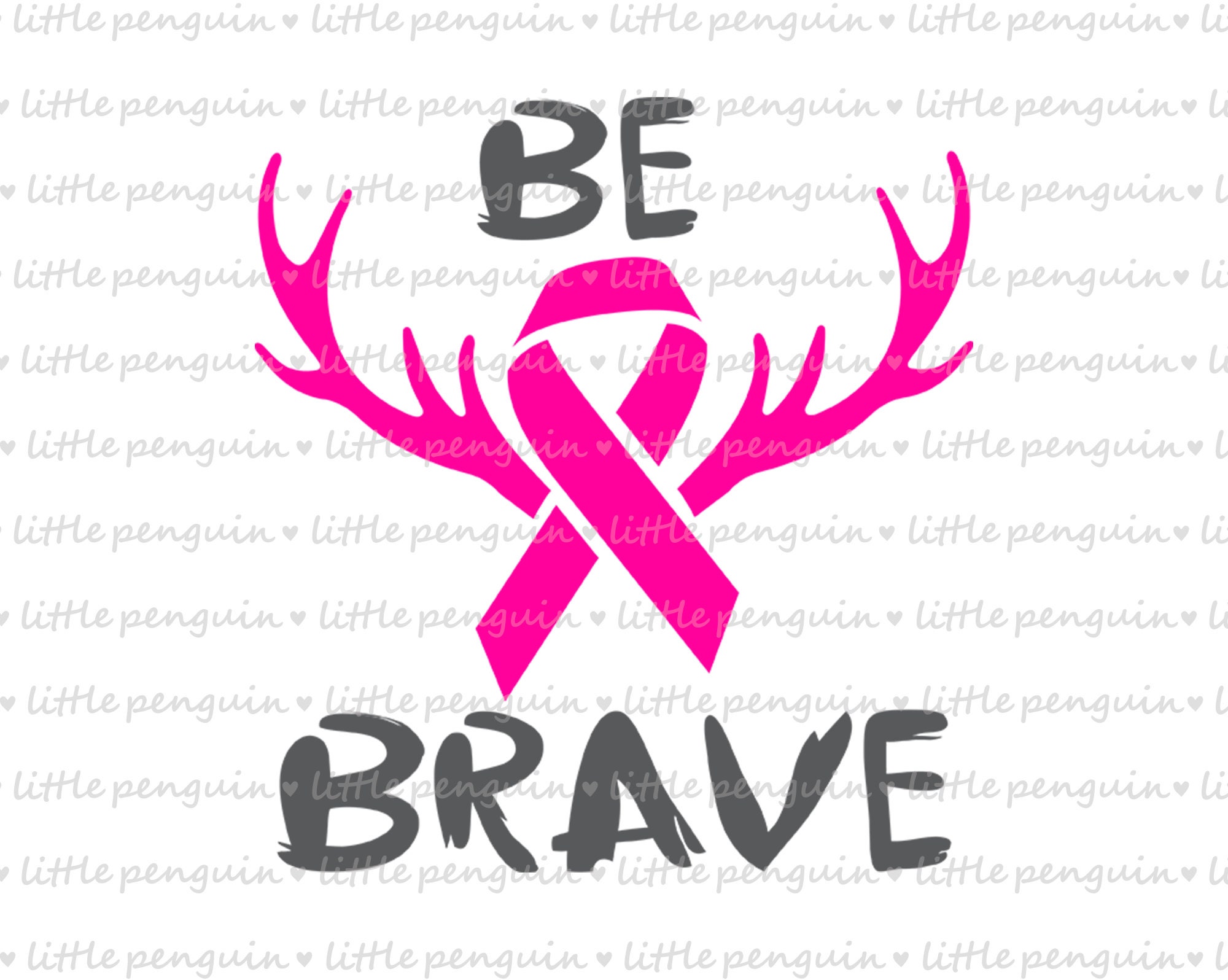 Breast Cancer BE Brave Deer Cancer cancer ribbon awareness | Etsy