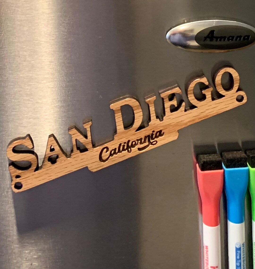 Deluxe San Diego, California Wood Fridge Magnet for Home, Condo ...