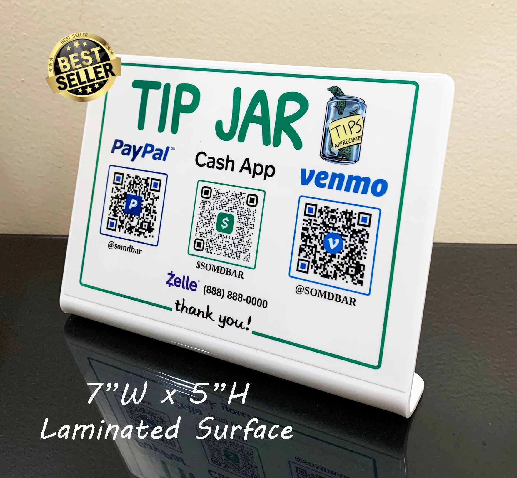 Venmo Qr Code Sign Zelle Tip - Etsy