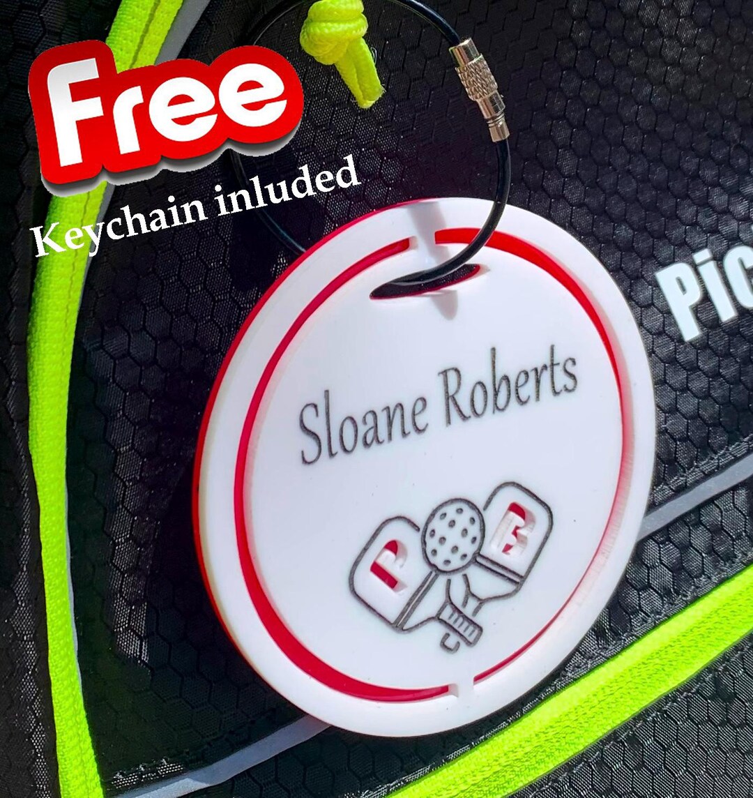 Personalized Acrylic Pickleball Bag Tag: Custom Colors, Free Keychain ...