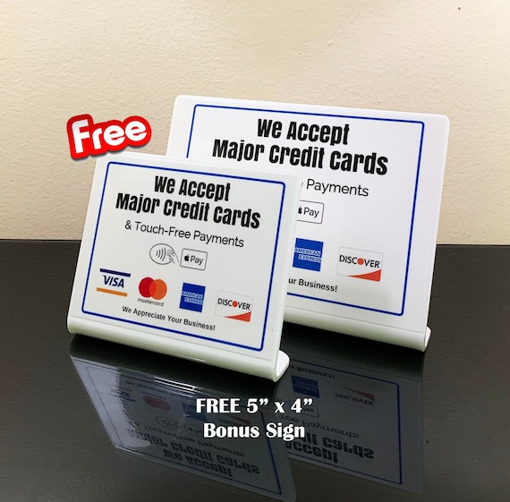 We Accept Credit Cards Sign