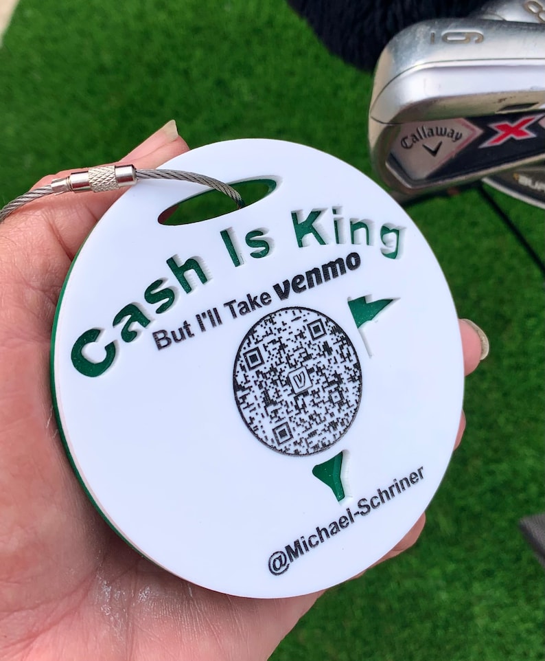 Cash is King Venmo Golf Bag Tag, Golf Humor Gift, Start Collecting Bets ...