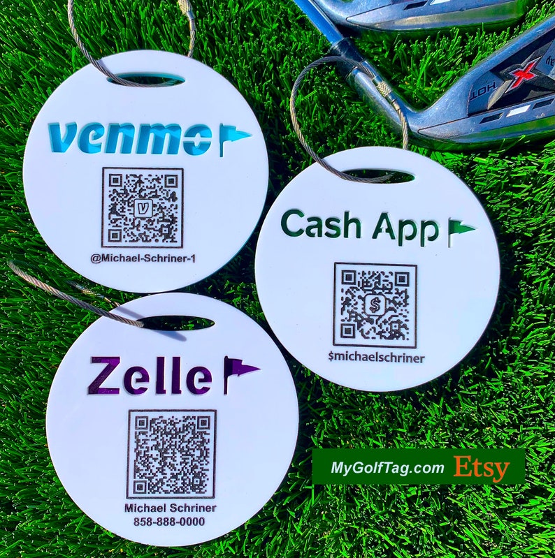 Cash App QR Code Golf Bag Tag – Acrylic Payment Tag - Etsy