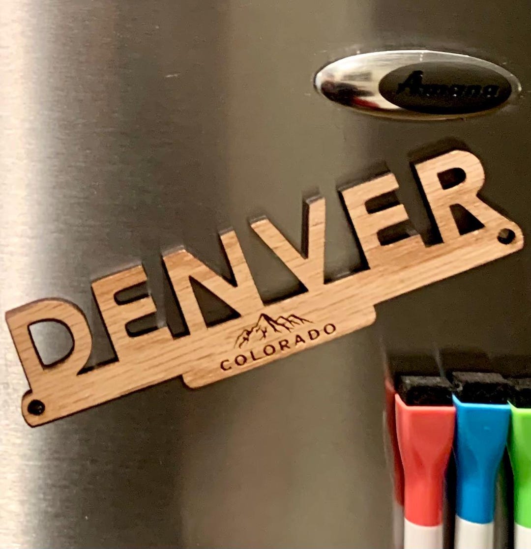Denver Colorado Wood Fridge Magnet: City Souvenir Gift - Etsy