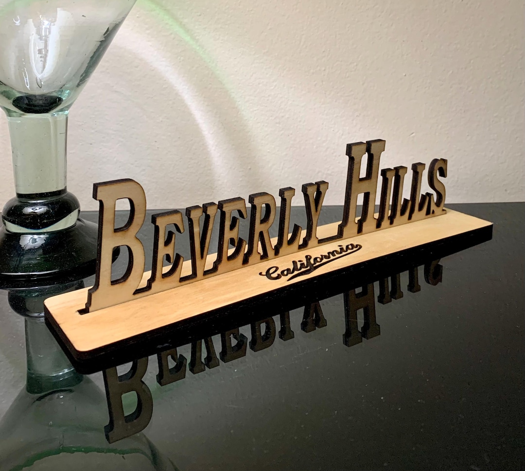 Beverly Hills, CA Wood Memorabilia Sign, FREE Fridge Magnet ...