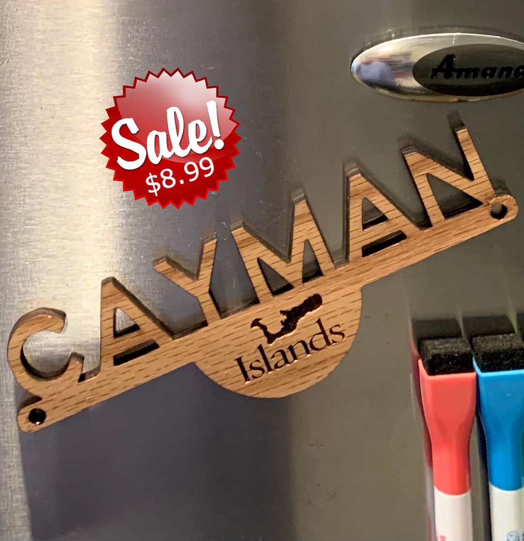 Deluxe Cayman Island, Laser-cut Wood Crafted Fridge Magnet, Home ...