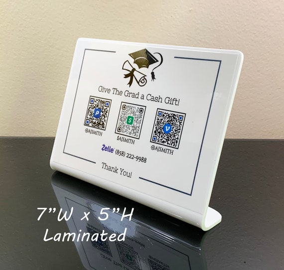 Graduation Gift set of 2 Sizes QR Code Signs Cash Gift for - Etsy