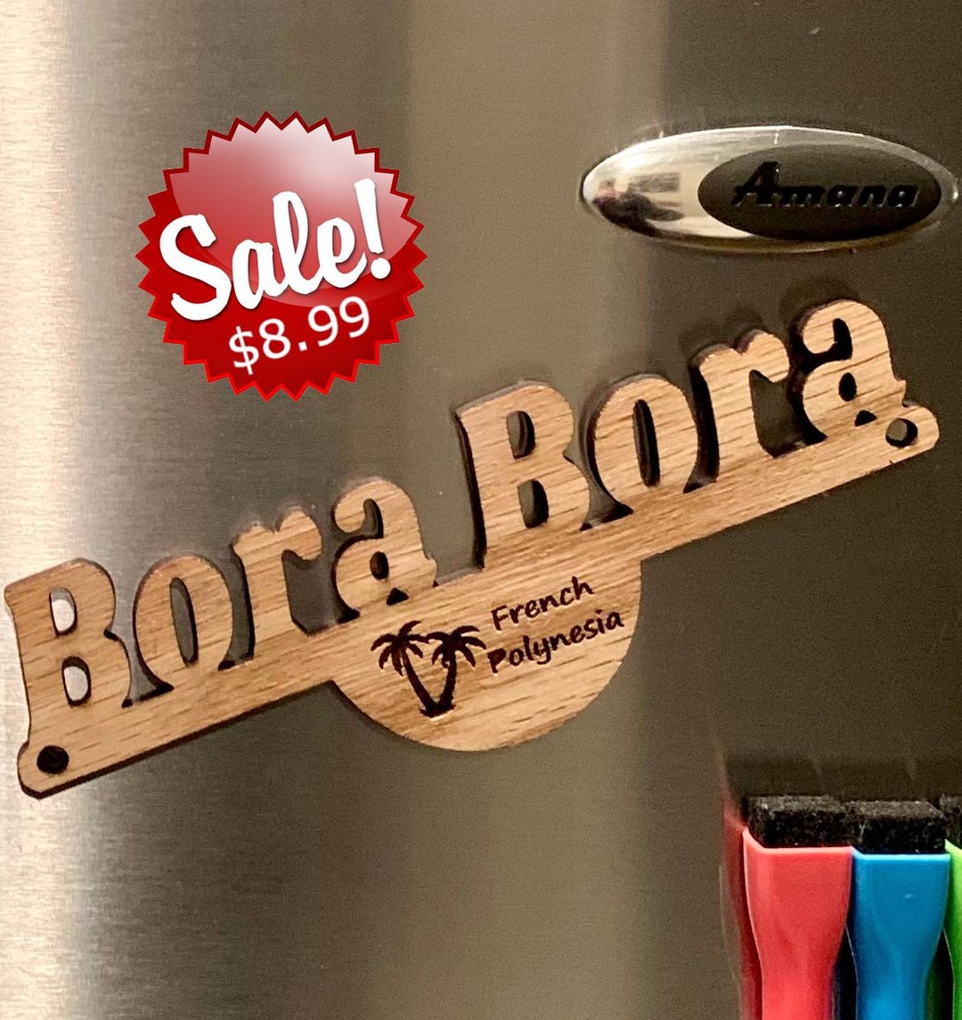 Exotic Bora Bora French Polynesia Laser-cut Wood Fridge Magnet - Ideal ...