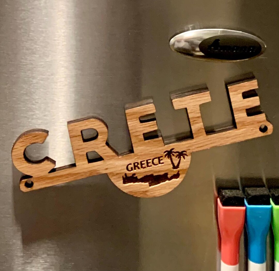 Crete Fridge Magnet Sign, Crete Greek Island Decoration, Custom Crete ...