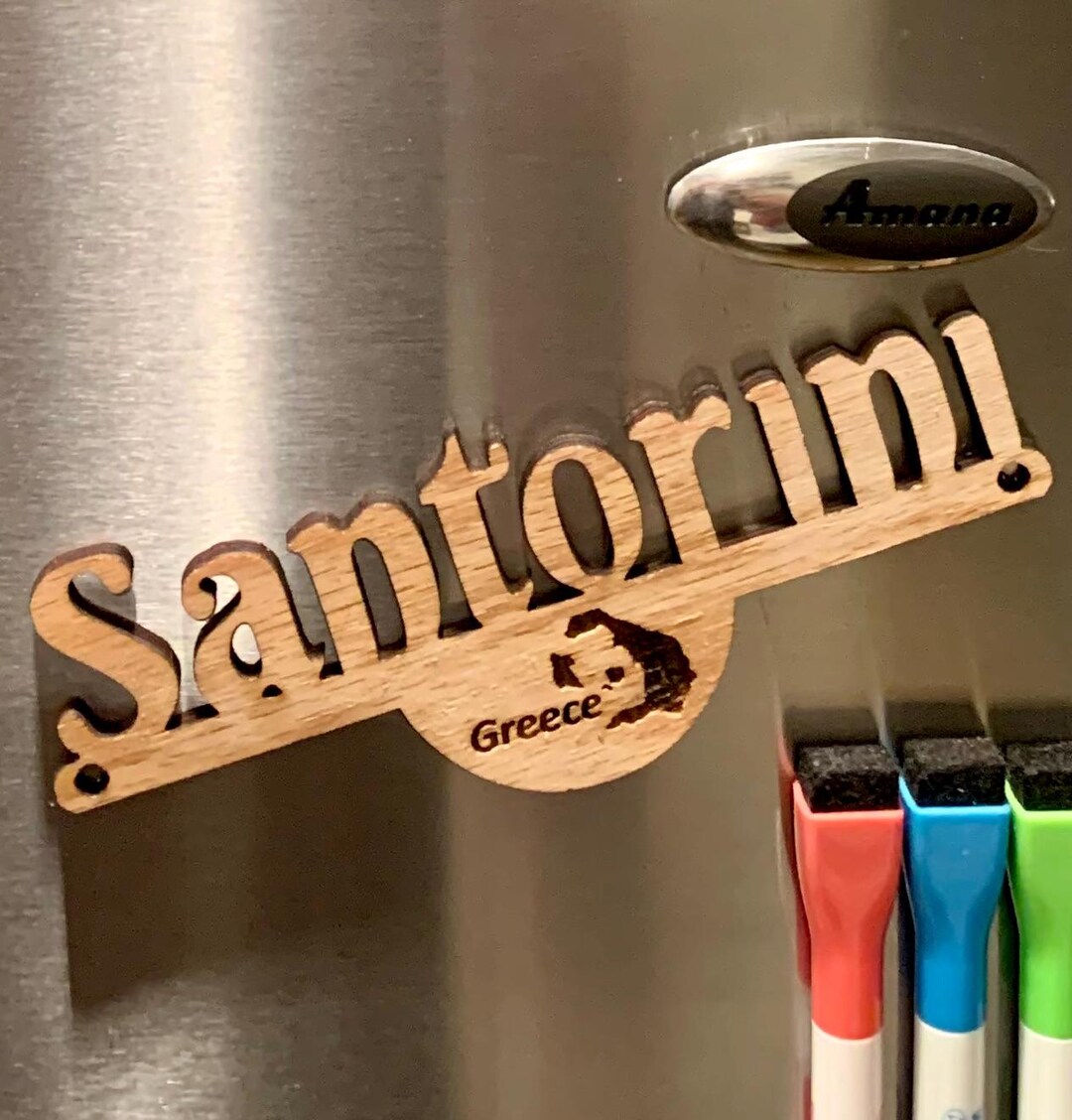 Santorini Fridge Magnet: Greek Island Vacation Souvenir - Etsy