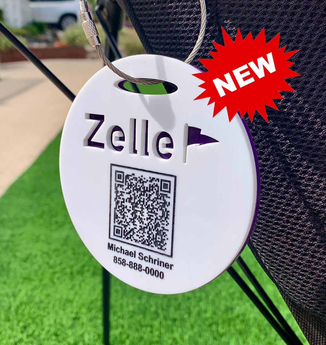Zelle QR Code Golf Bag Tag, Collect Bets With Your Custom Zelle Golf ...