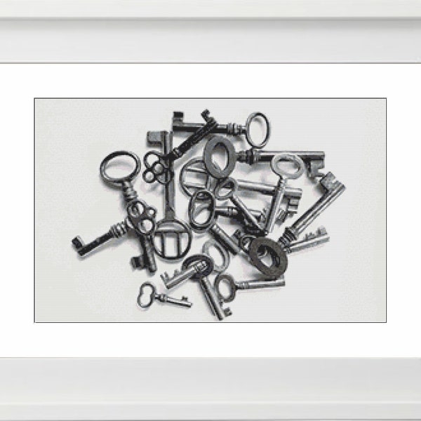 Skeleton Key Cross Stitch - Etsy