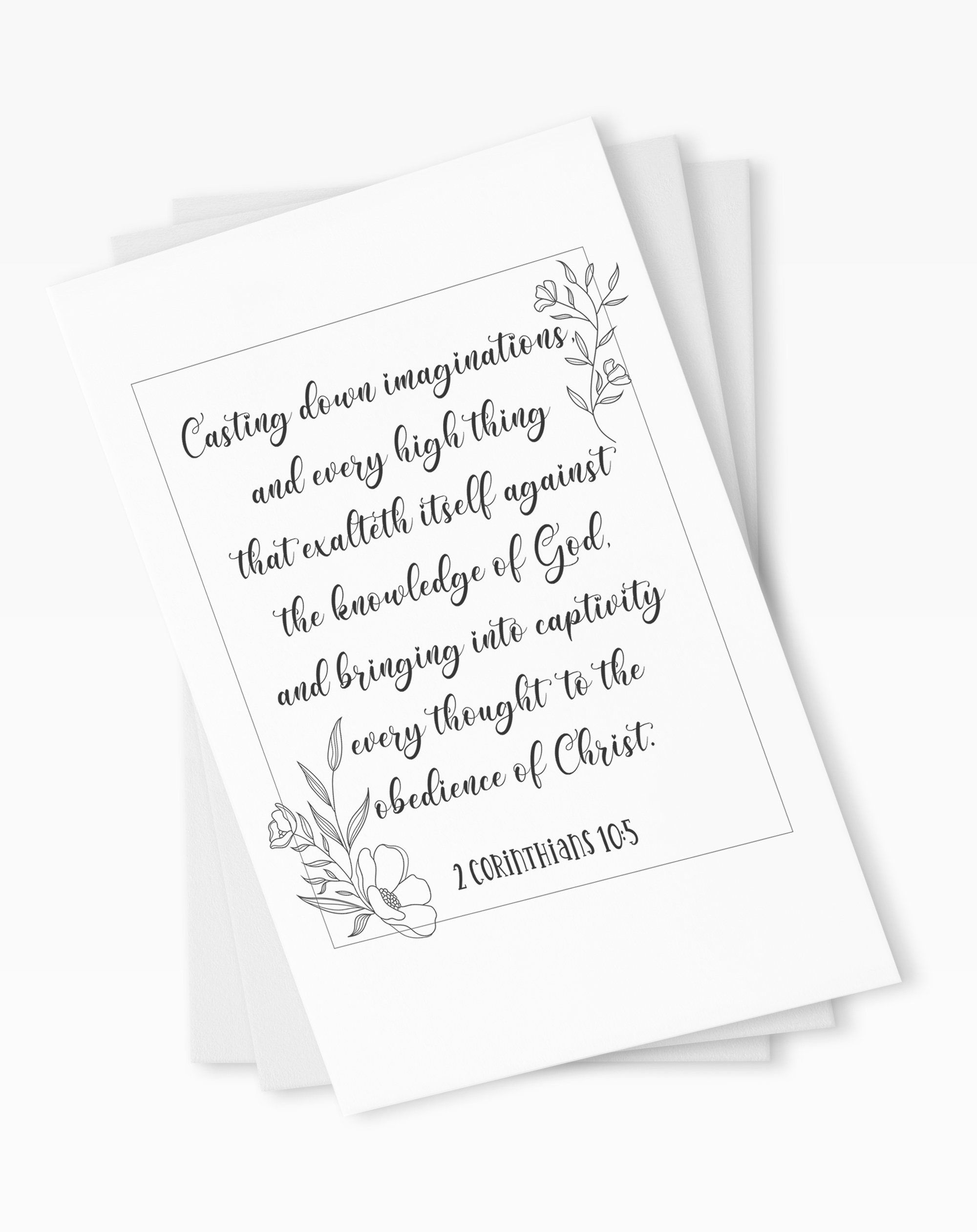 KJV 2 Corinthians 10:5 Casting Down Imaginations Inspirational KJV ...