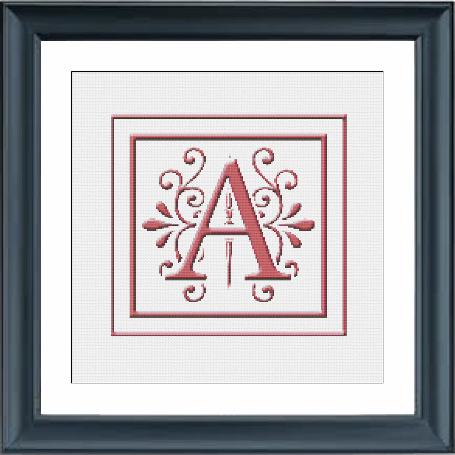 Ornamental Drop Cap Letter Initial A Pattern Pink A - Etsy