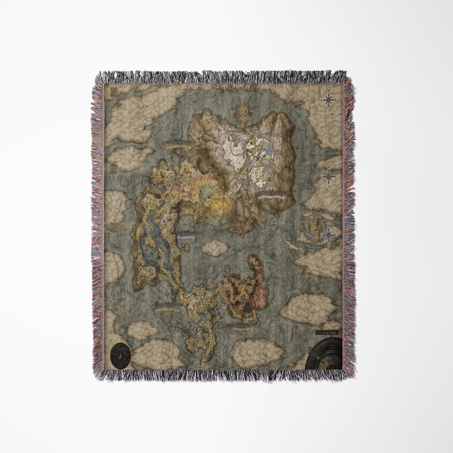 Elden Ring Map, the Lands Between, Video Game Woven Tapestry, Elden ...