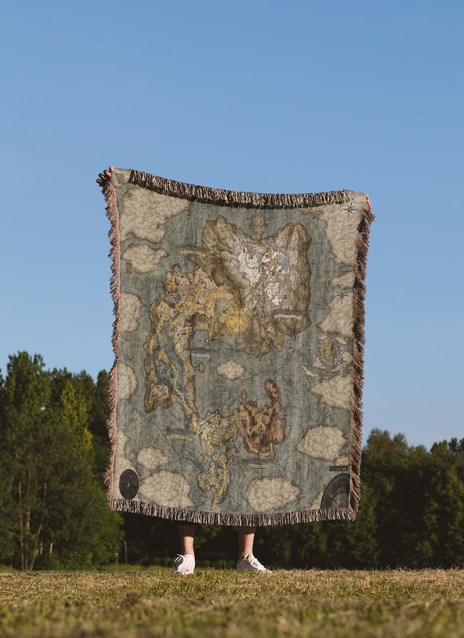 Elden Ring Map, the Lands Between, Video Game Woven Tapestry, Elden ...
