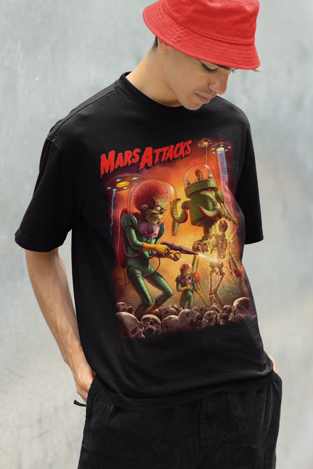 Mars Attacks, Alien Invasion T-shirt, Horror Scifi Psychobilly Clothing ...