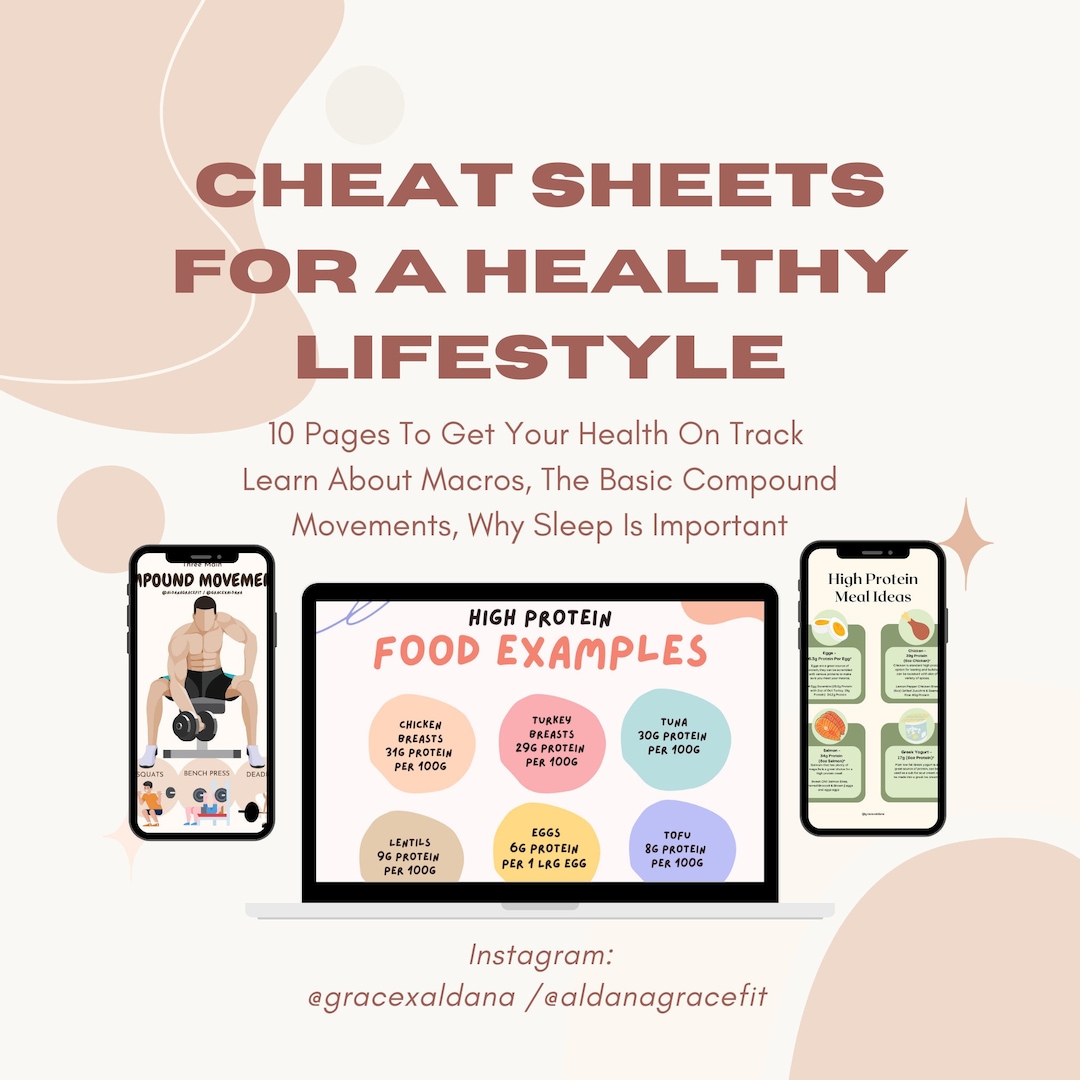 Healthy Life Style Cheat Sheets - Etsy