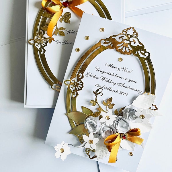 Golden Wedding Cards - Etsy UK