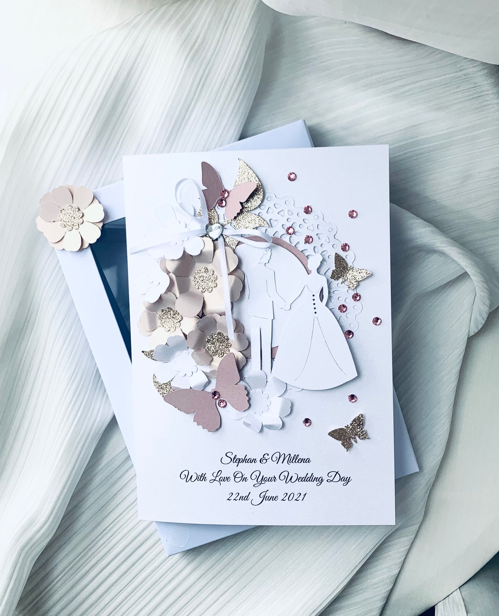 Luxury Handmade Personalised Wedding Day Card Anniversary Card Etsy