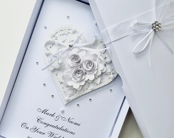 Luxury Handmade Personalised Wedding Card, Handmade Wedding Cards ...
