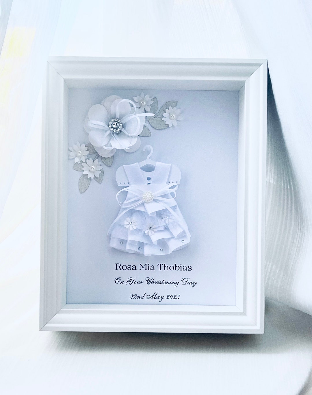 Christening Frame Gift Baptism Frame Gift 3D Frame Gift for - Etsy