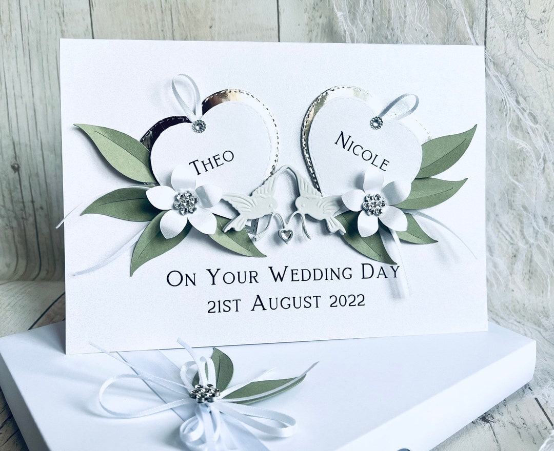 Wedding Day Card for Couple Handmade Personalised 3d Luxury Wedding ...