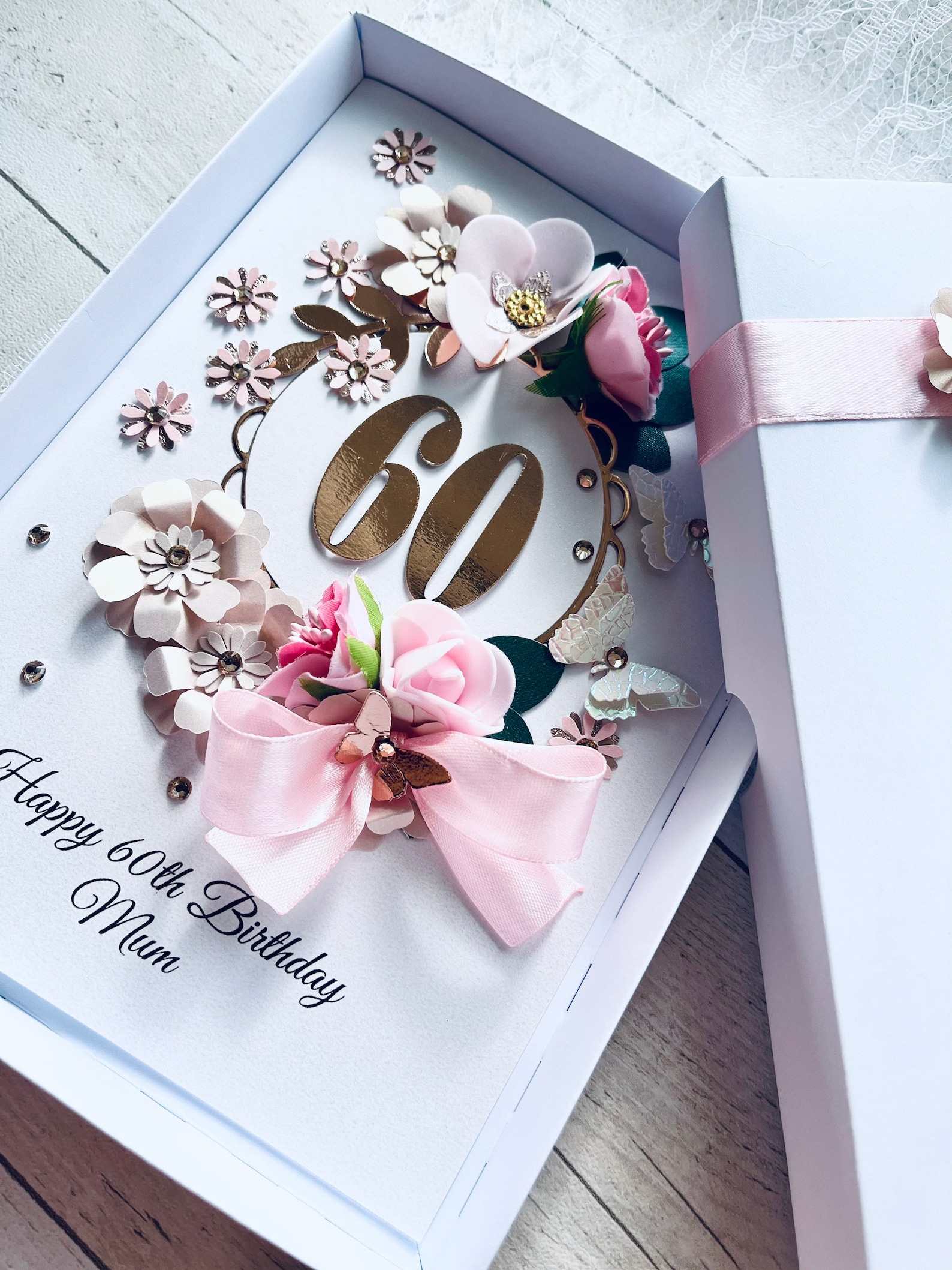 Handmade 60th Birthday Card for Mum Wife Daughter Friend - Etsy