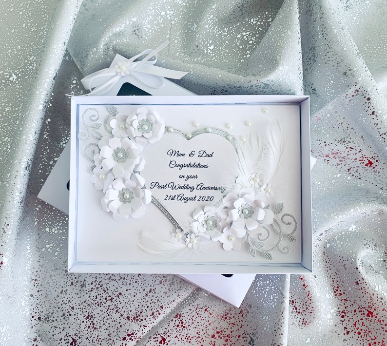 Luxury Handmade Personalised Pearl 30th Wedding Anniversary Etsy UK