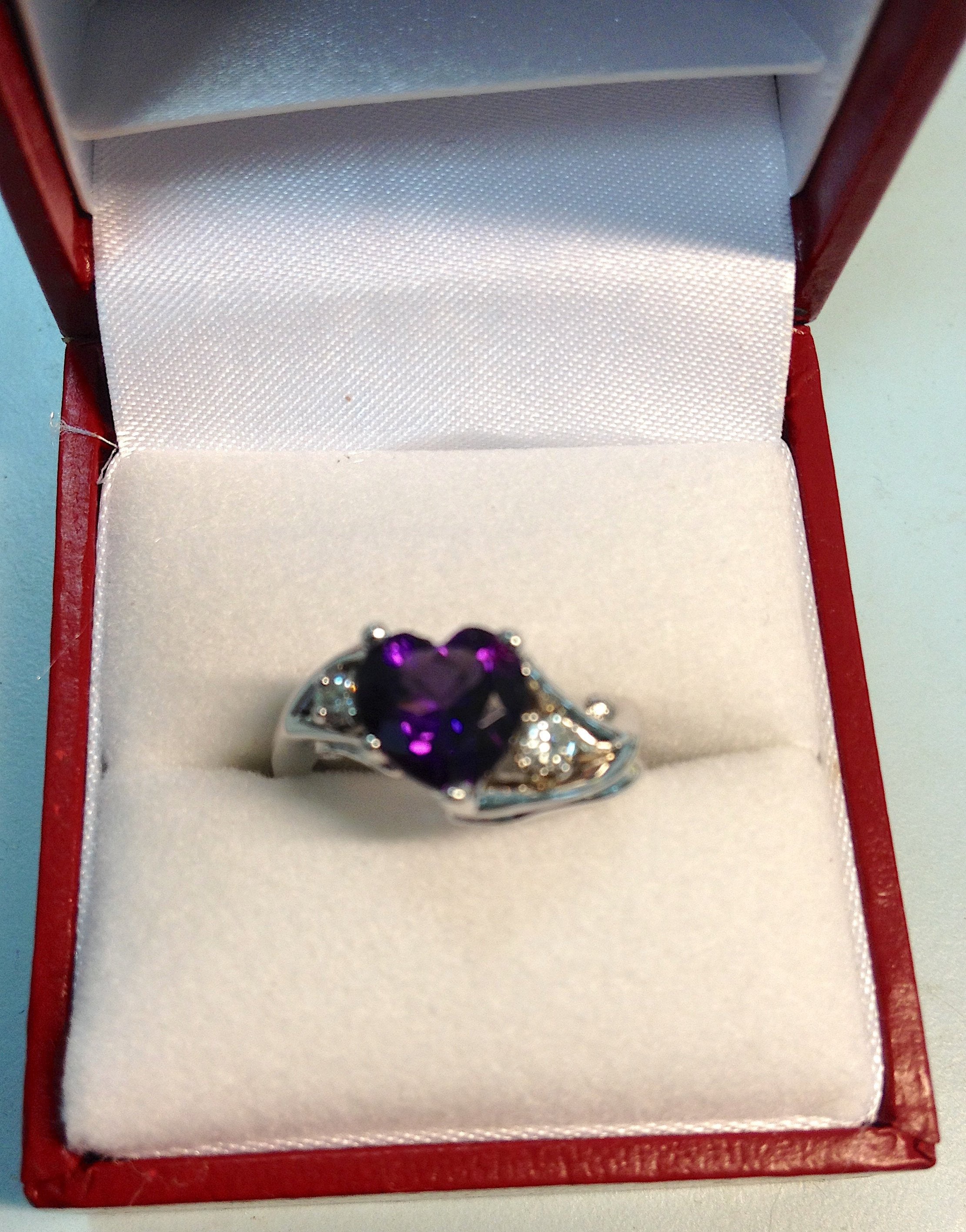 Handcrafted Purple Heart Ring - Etsy