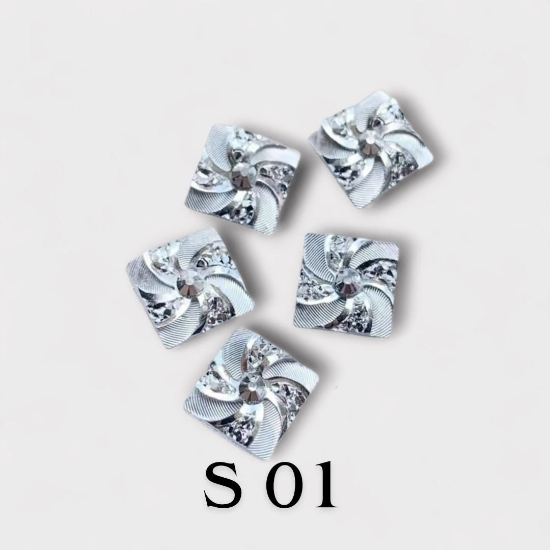 10mm - S01 - Swirlies Diamond Art Drills - Silver - 10mm X 10mm - Etsy