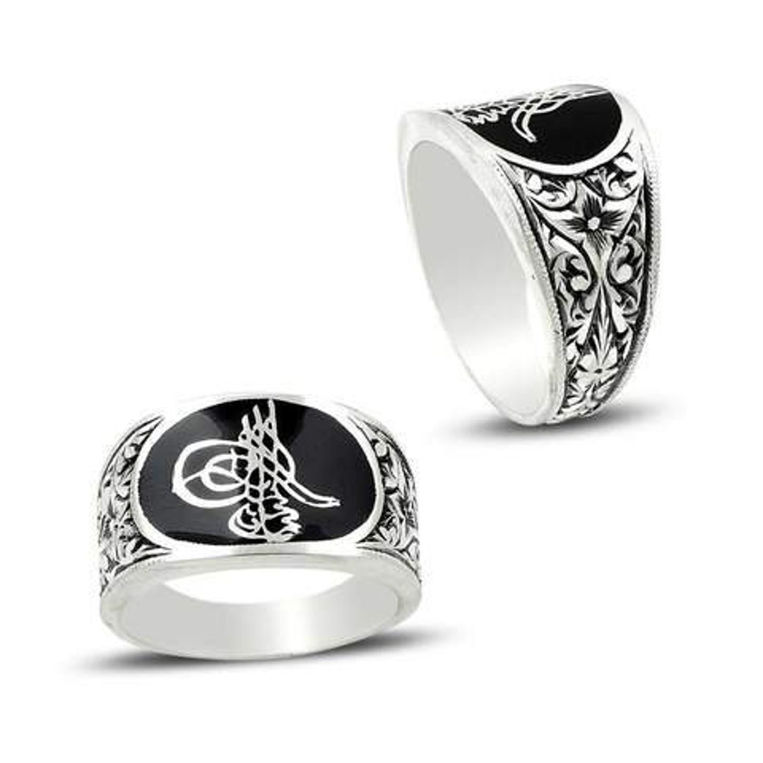 Signature of Sultans Ring, 100% Hand Carved Ring, 925 Sterling Silver ...