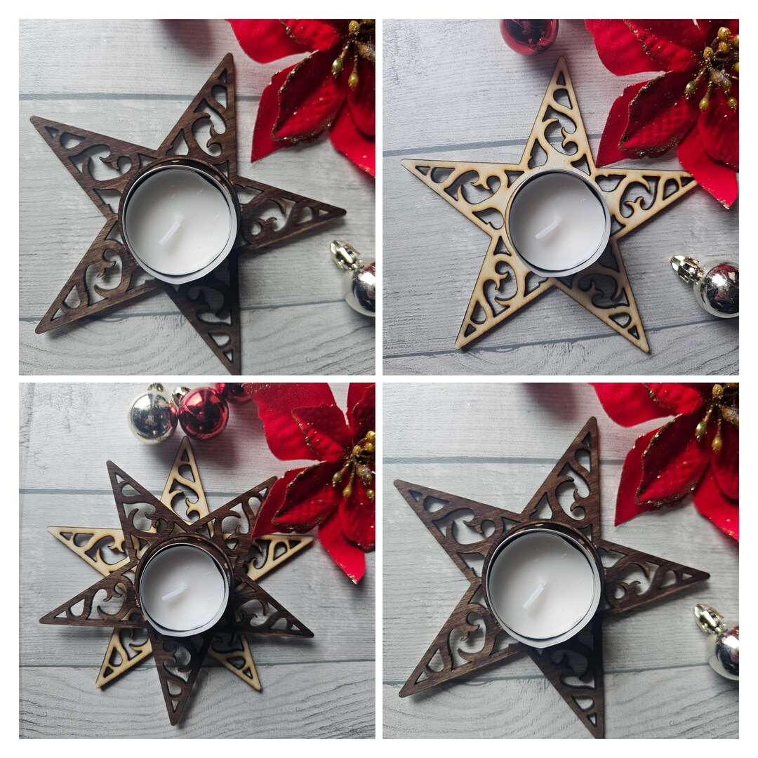 Christmas Star | Tea Light | Laser Cut File | Candlelight | Star for ...