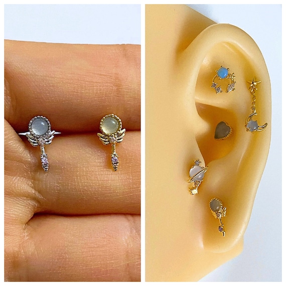 Sky Blue Round Angel Wings Magic Stick Shape Silver and Gold | Etsy