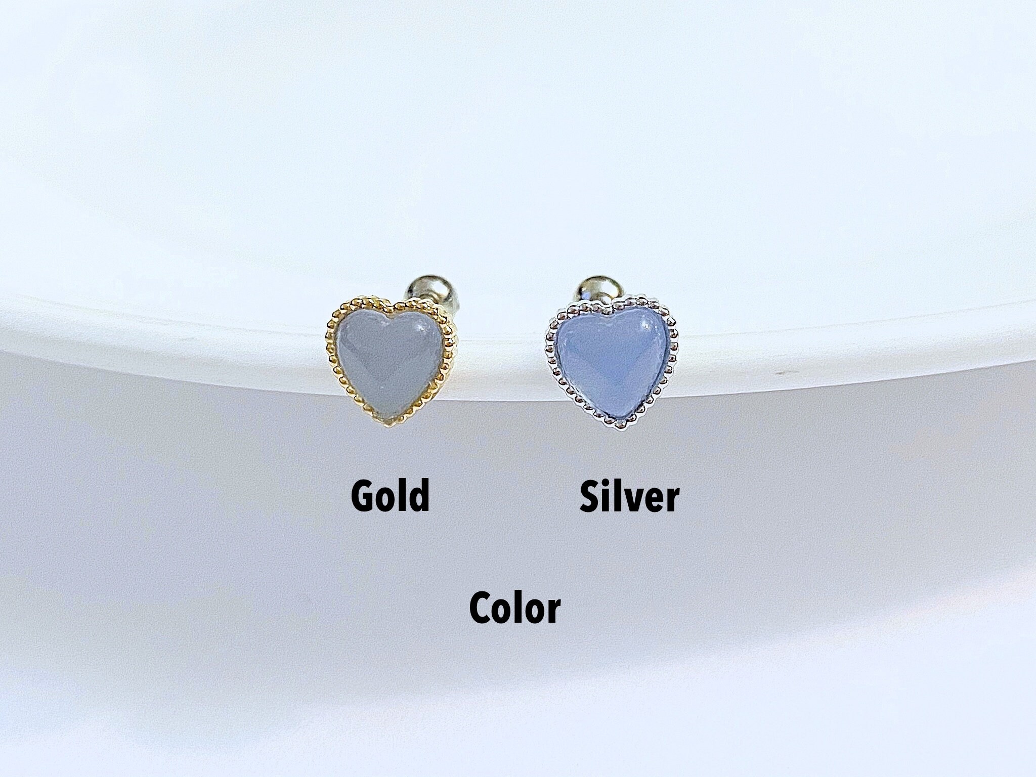 Sky Blue Color Heart Shape Ear Cartilage Helix Tragus | Etsy