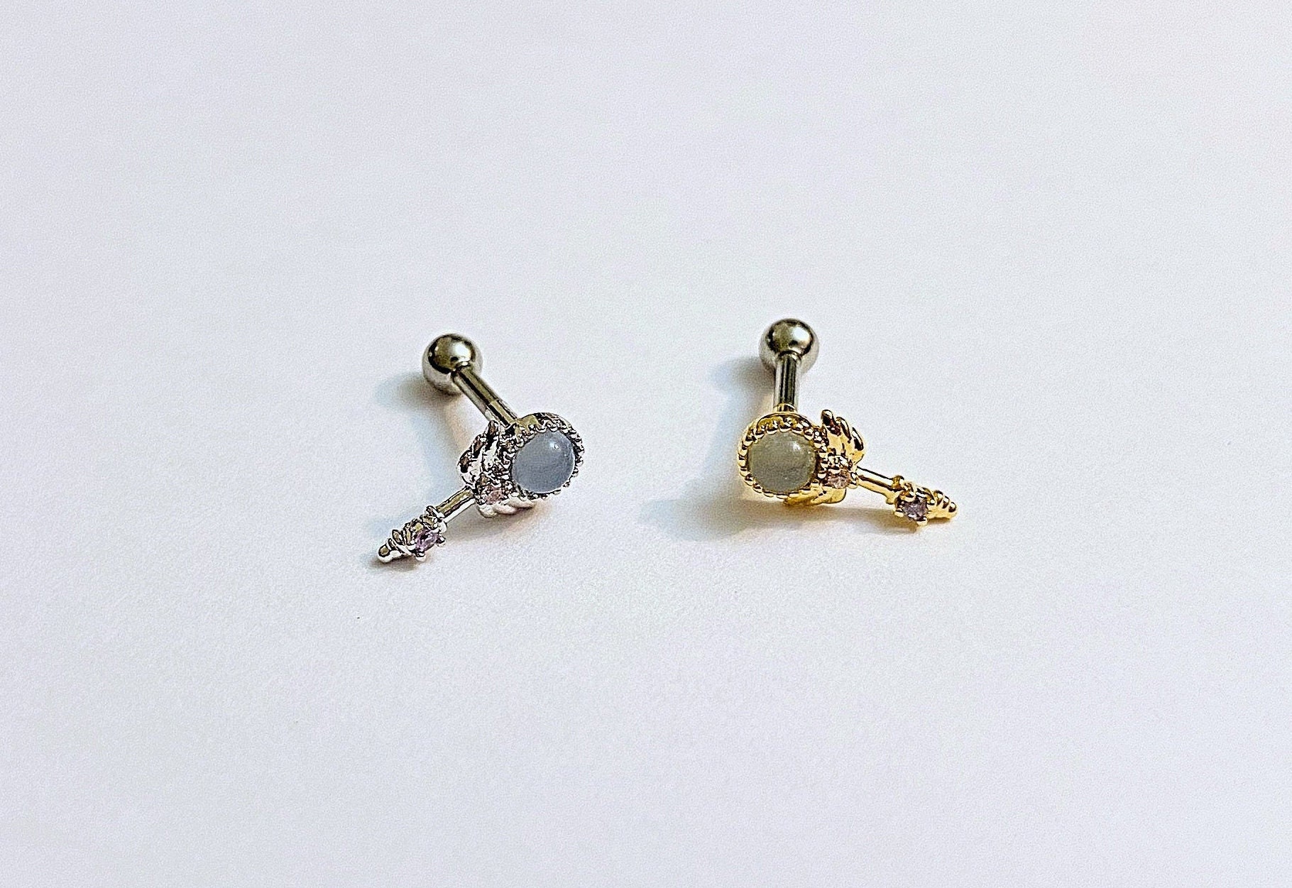 Sky Blue Round Angel Wings Magic Stick Shape Silver and Gold | Etsy