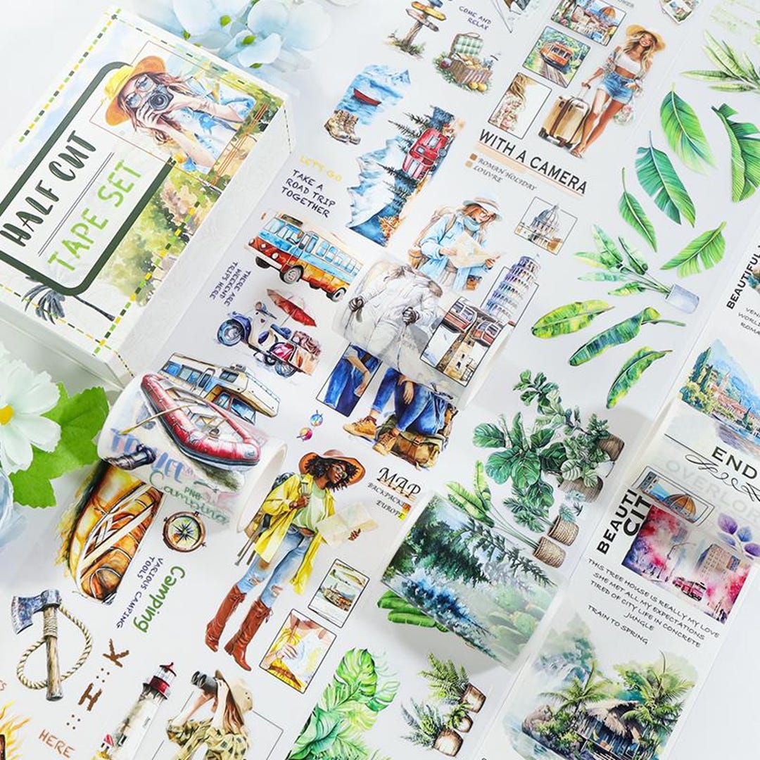 Pre-cut Highway Travel Washi Tapes Set - 4 Rolls W/ Die-cutting Process ...