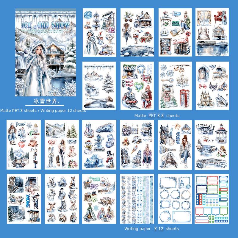 Creative Journaling Sticker Book Ice and Snow World Stickers for Junk ...