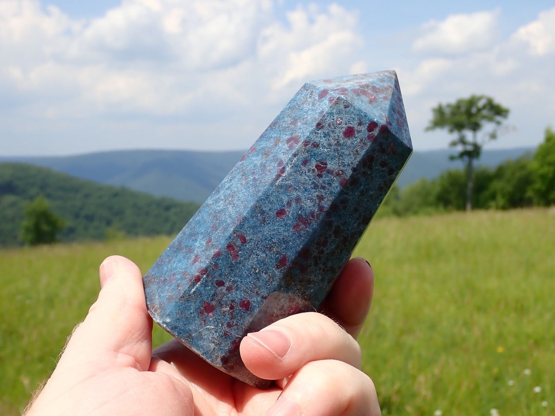 Ruby and Kyanite Tower, Ruby in Kyanite, Ruby and Kyanite Crystal, Ruby ...