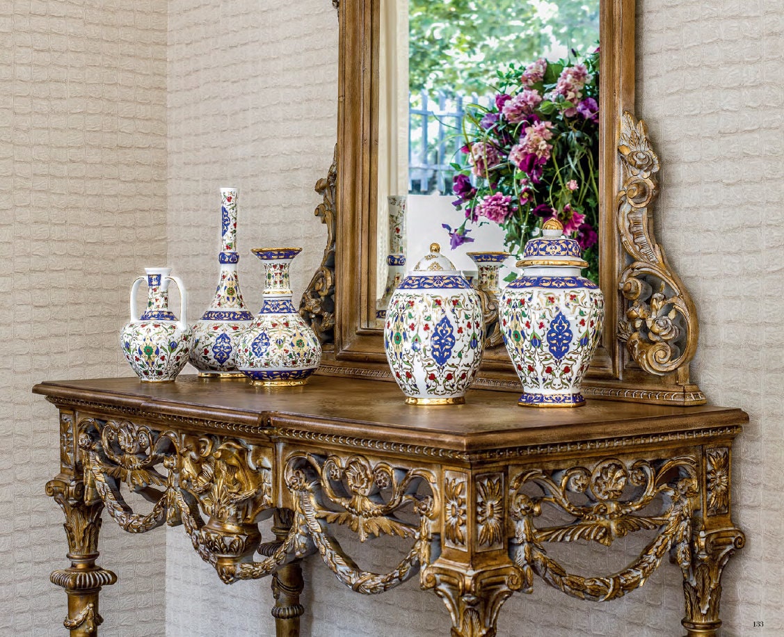 Vintage Porcelain Vase with Lid Handpainted Hand Decorated | Etsy